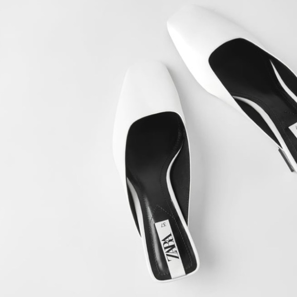 Zara | Shoes | Zara White Mini Wedge Mules | Poshmark